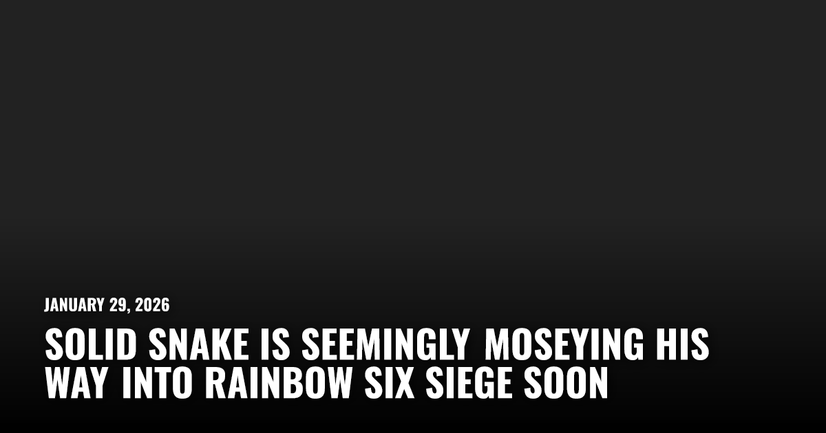 Solid Snake is Moseying His Way into Rainbow Six Siege Soon | Restart.run